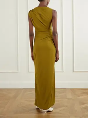 Bottega Veneta Gathered Embellished Maxi Dress
