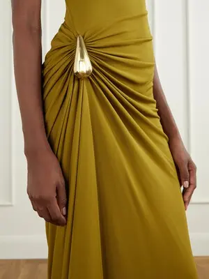 Bottega Veneta Gathered Embellished Maxi Dress