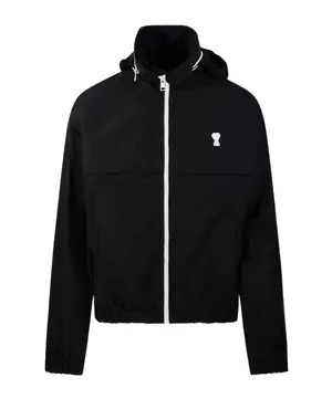 AMI Paris Adc Zip Windbreaker Jacket - Black