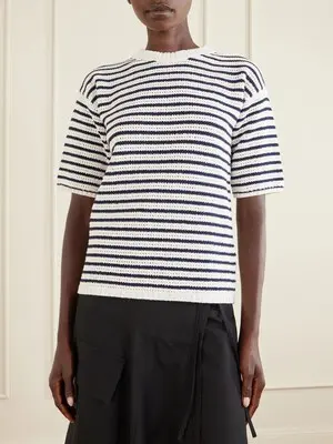 Bottega Veneta Striped Crocheted T-shirt