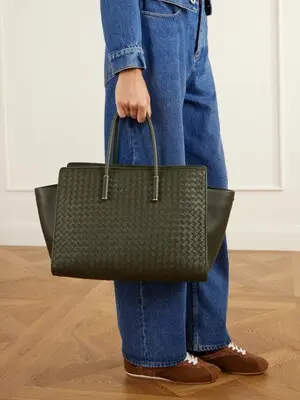 Bottega Veneta Barbara Tote Bag - Bark Green/brass