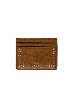 Miu Miu Leather Card Holder - Brandy