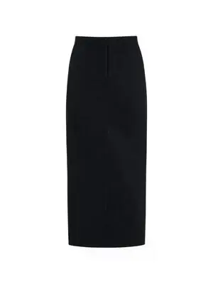 Norma Kamali Rear-slit Midi Skirt