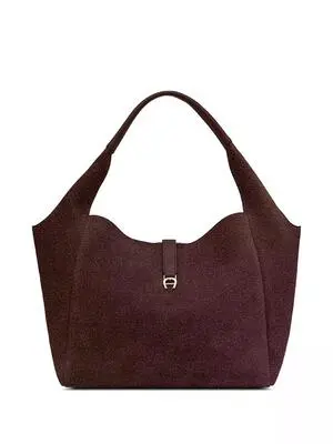 AIGNER Medium Zaira Suede Shoulder Bag