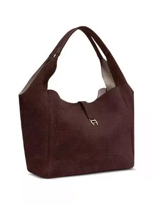 AIGNER Medium Zaira Suede Shoulder Bag