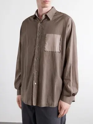 MAISON MARGIELA Camp-collar Distressed Checked Cotton-poplin Shirt