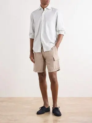 Vilebrequin Baie Straight-leg Linen Drawstring Cargo Shorts