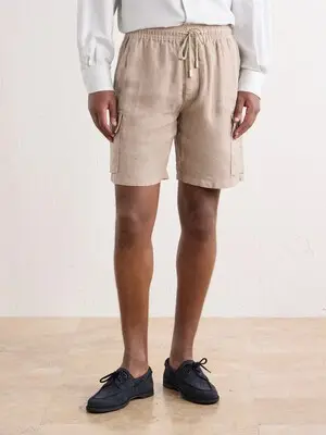 Vilebrequin Baie Straight-leg Linen Drawstring Cargo Shorts