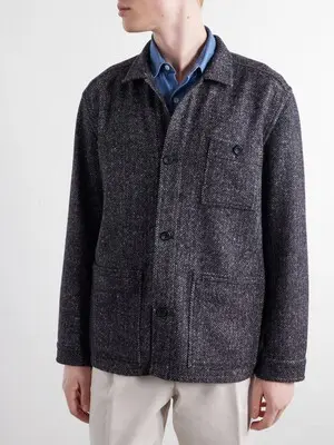 Anderson & Sheppard Herringbone Wool Overshirt