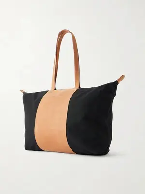 Aimé Leon Dore Logo-embossed Leather-trimmed Canvas Tote