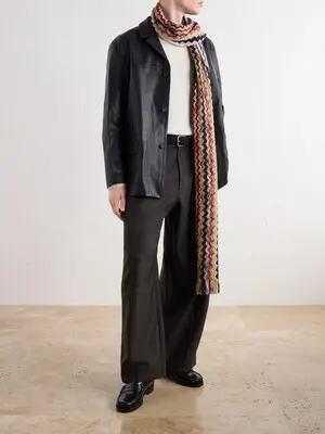 Missoni Striped Crochet-knit Wool Scarf