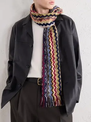 Missoni Striped Crochet-knit Wool Scarf