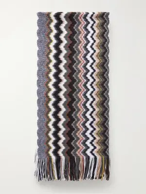 Missoni Striped Crochet-knit Wool-blend Scarf - Multi