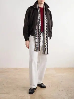 Missoni Striped Crochet-knit Wool-blend Scarf