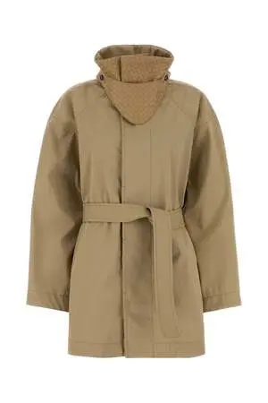Bottega Veneta Beige Cotton Trench Coat - Brown