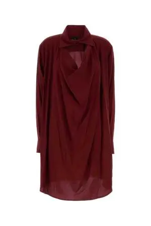 VIVIENNE WESTWOOD Burgundy Crepe Square Dress - Red
