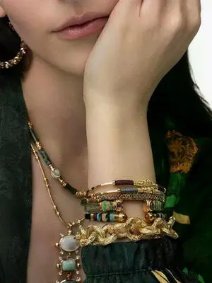 Gas Bijoux Sarina Cabochon-embellished Cuff Bracelet