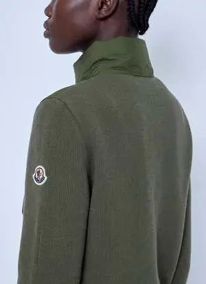 Moncler Wool & Cashmere Padded Zip-up Cardigan