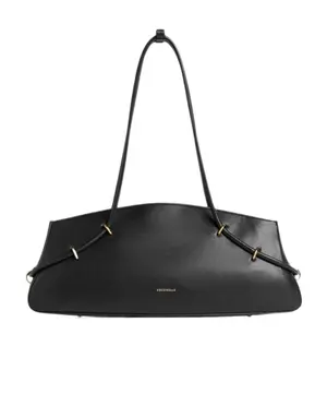 COCCINELLE Logo-print Leather Shoulder Bag - Black