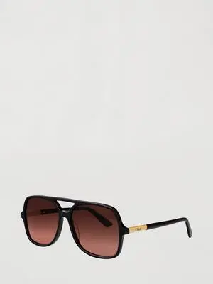Chloé Rectangular Aviator Sunglasses In Acetate With Double Bridge