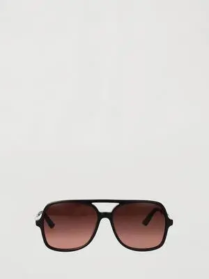 Chloé Rectangular Aviator Sunglasses In Acetate With Double Bridge