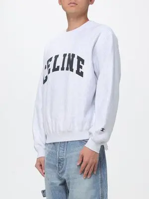 Celine Relaxed Fit Cotton Crewneck Sweatshirt With Contrast Logo