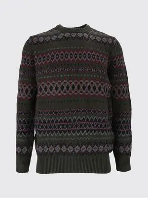 Barbour Case Fair Isle Lambswool Crewneck Jumper With Ethnic Pattern