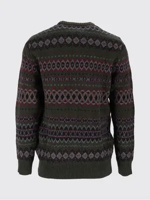 Barbour Case Fair Isle Lambswool Crewneck Jumper With Ethnic Pattern