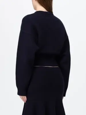 Alaïa Cropped Cashmere Crewneck Jumper With Dropped Shoulders