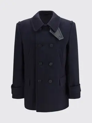 Burberry Double-breasted Wool And Cashmere Blend Pea Coat With Epaulettes - Navy