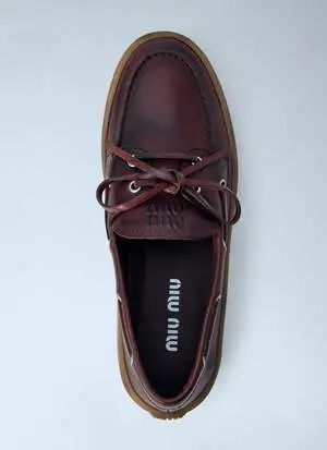Miu Miu Leather Deck Shoes