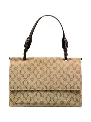Gucci 2000-2015 Gg Canvas Flap Handbag - Neutrals