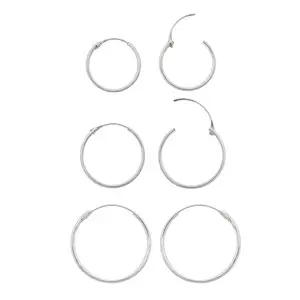 SPERO LONDON Sterling Essential Hoop Earrings Set Double Xl