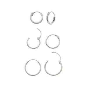 SPERO LONDON Sterling Essential Hoop Earrings Set Small - Silver