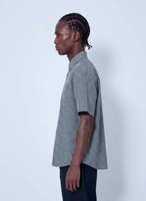 Vetements Metal Logo Checked Short Sleeve Shirt