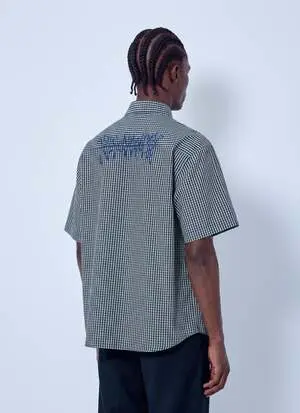 Vetements Metal Logo Checked Short Sleeve Shirt