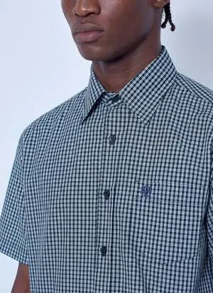 Vetements Metal Logo Checked Short Sleeve Shirt