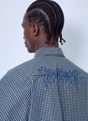 Vetements Metal Logo Checked Short Sleeve Shirt