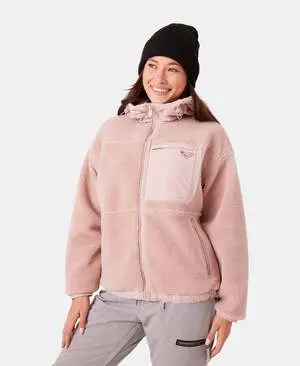 Roxy W25 Everest Full Zip Hooded Sherpa - Adobe Rose