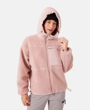 Roxy W25 Everest Full Zip Hooded Sherpa - Adobe Rose