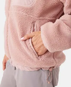 Roxy W25 Everest Full Zip Hooded Sherpa - Adobe Rose