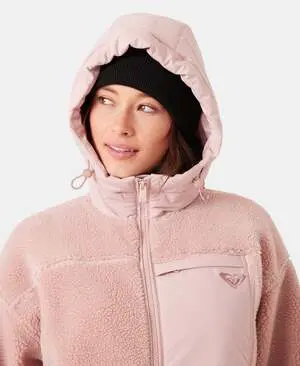Roxy W25 Everest Full Zip Hooded Sherpa - Adobe Rose