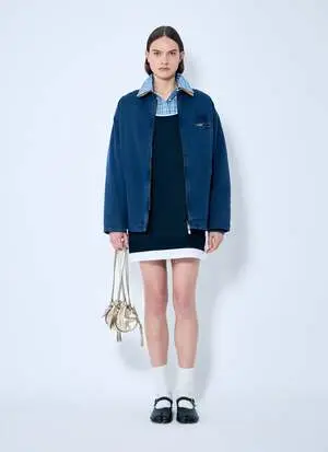 Miu Miu Knit And Poplin Mini Dress