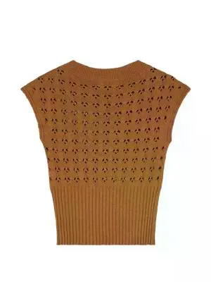 RETORI Openwork-knit Top - Brown