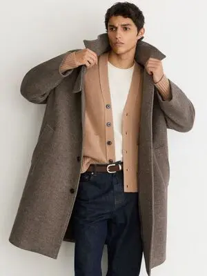REISS Barrie Monogram Wool-blend Twill Relaxed Raglan Overcoat
