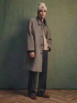 REISS Barrie Monogram Wool-blend Twill Relaxed Raglan Overcoat