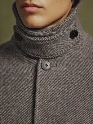 REISS Barrie Monogram Wool-blend Twill Relaxed Raglan Overcoat