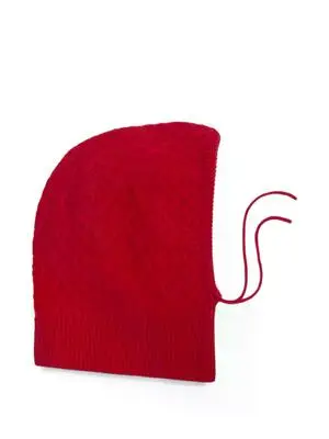 Eric Bompard Cable-knit Cashmere Balaclava - Red