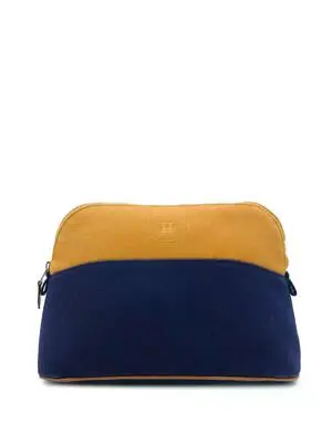 Hermès 2000-2020 Bicolor Toile Bolide Trousse De Voyage Pouch Pm Vanity Bag