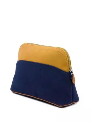 Hermès 2000-2020 Bicolor Toile Bolide Trousse De Voyage Pouch Pm Vanity Bag